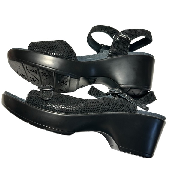 Dansko | Shoes | Dansco Sandi Black Shimmer Double Strap Buckle Leather ...